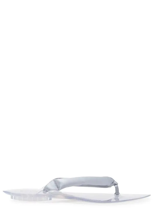 Alaïa Satin And Tpu Flip Flops - Silver