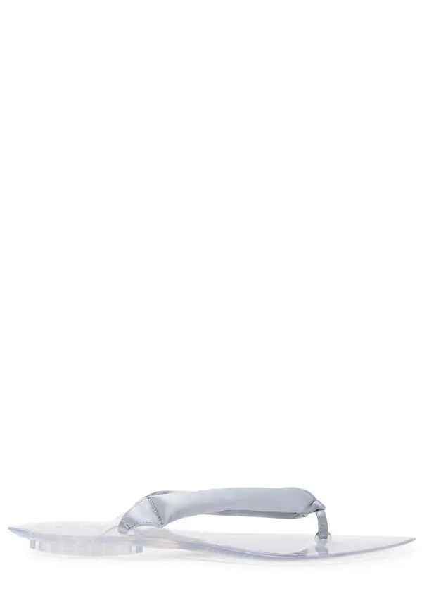 Alaïa Satin And Tpu Flip Flops - Silver