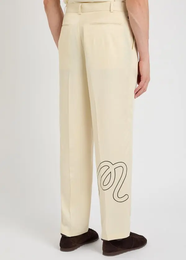 MALBON Straight-leg Tencel-twill Trousers - Cream