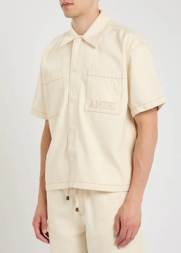 Amiri Logo-embroidered Denim Shirt