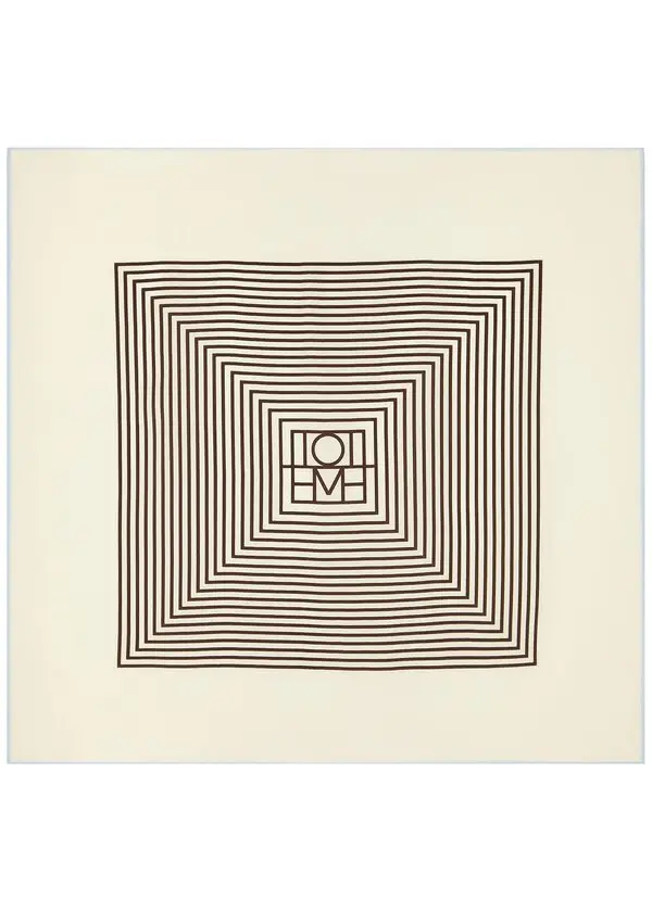 TOTEME Logo-print Silk Scarf - Light Brown