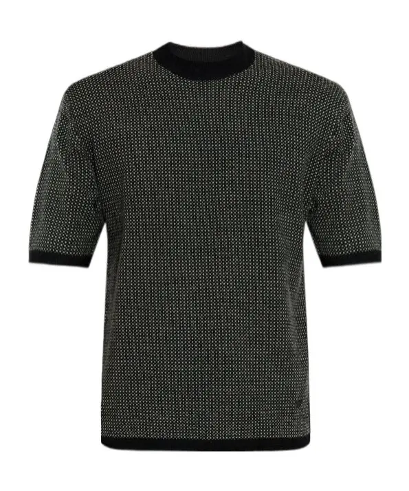 Emporio Armani Short-sleeve Patterned Pullover - Black