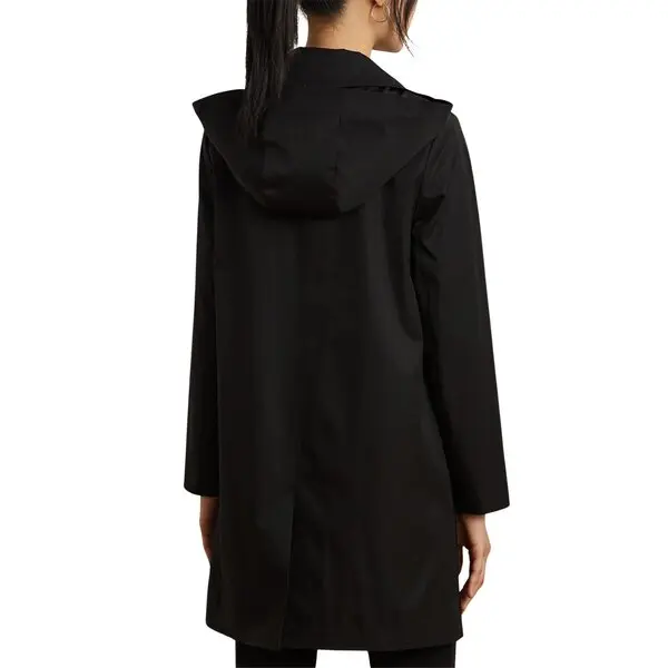 Ralph Lauren Single Breasted Hooded Coat - Black