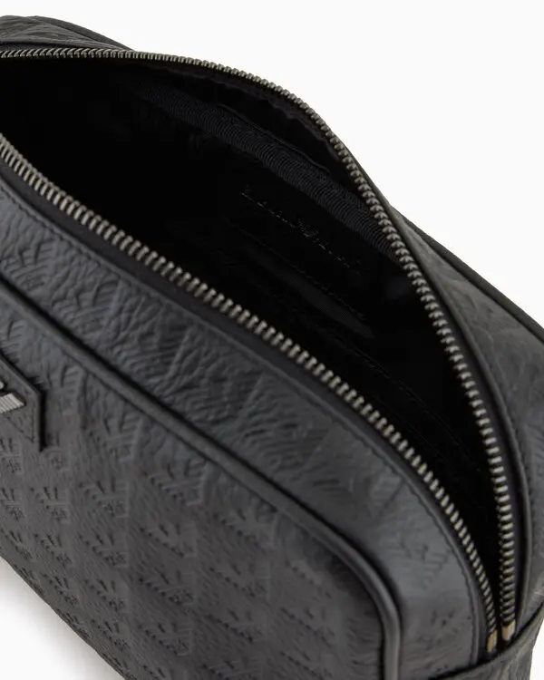 Emporio Armani Logo Plaque Zip-up Clutch Bag