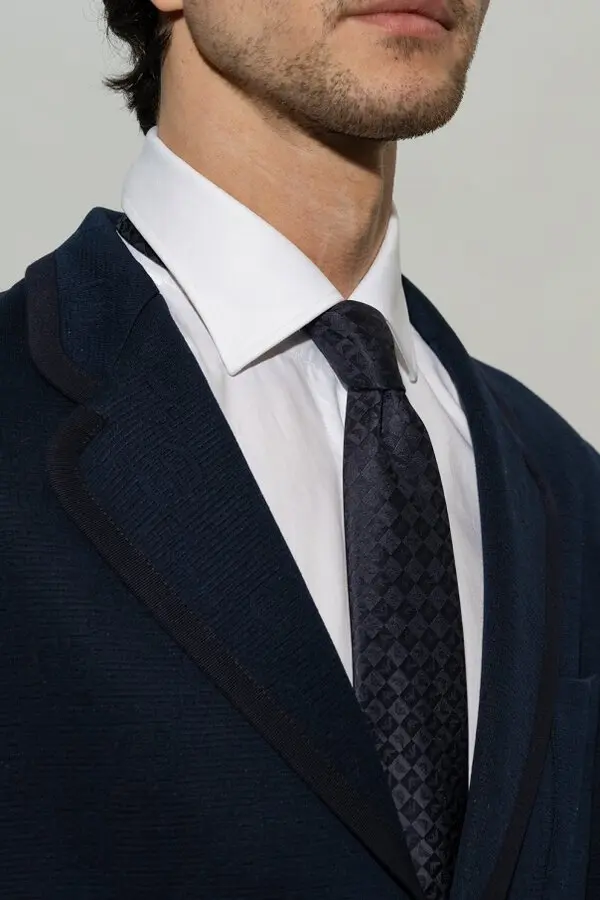 Emporio Armani Jacquard Pattern Pointed Tip Tie