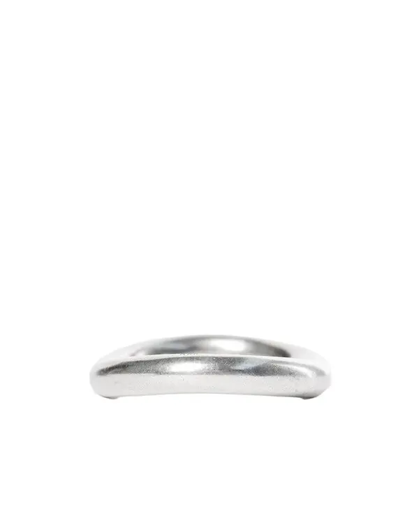 ANN DEMEULEMEESTER Hoop Ring With Embossed Logo - Silver
