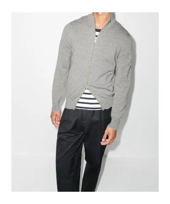 Brunello Cucinelli Cashmere High-neck Zipper Cardigan - Grey