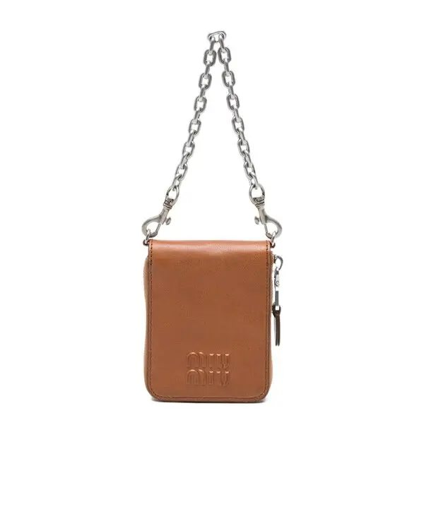 Miu Miu Logo-embossed Chain-strap Wallet