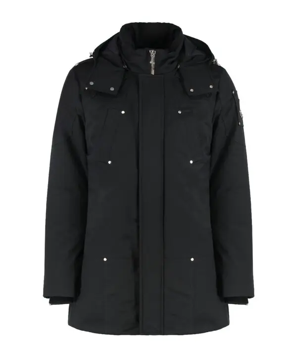 Moose Knuckles Logo-plaque Zipped Bomber Jacket - Black