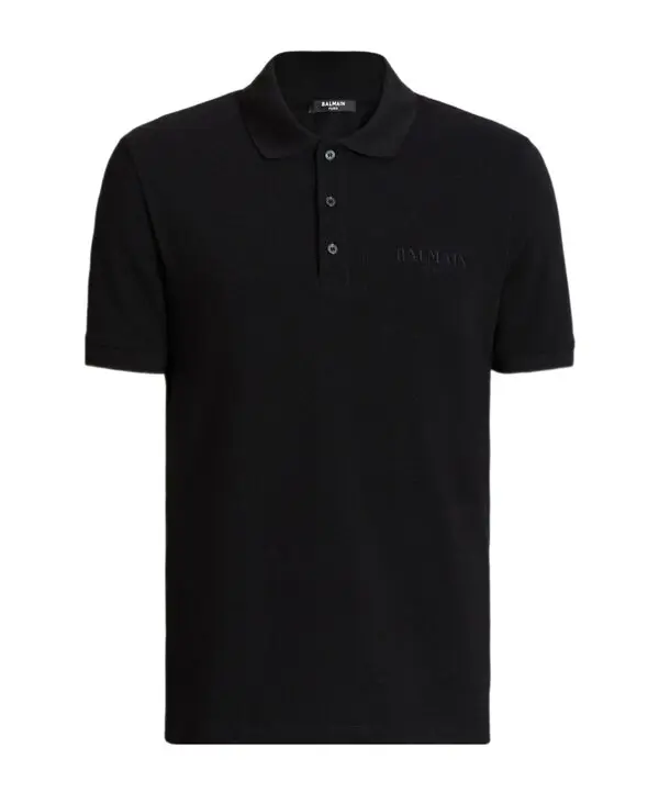 Balmain Embroidered Vintage Polo - Black