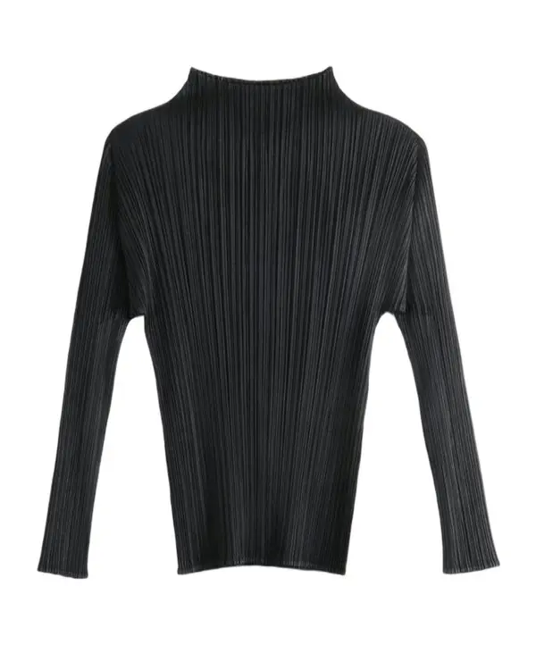 PLEATS PLEASE BY ISSEY MIYAKE Mock Neck Long Sleeve Shirt