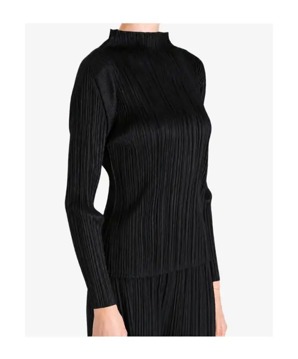 PLEATS PLEASE BY ISSEY MIYAKE Mock Neck Long Sleeve Shirt
