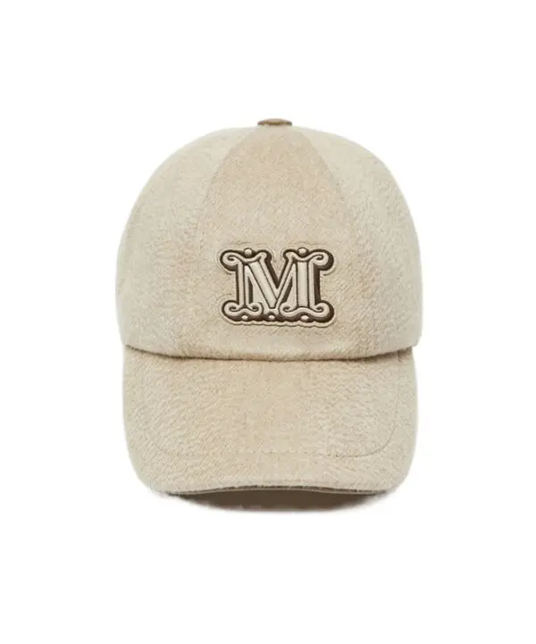 Max Mara Cashmere Drap Baseball Cap Sand - Sand-colored