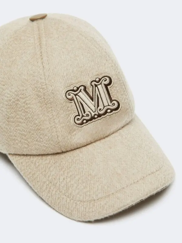 Max Mara Cashmere Drap Baseball Cap Sand