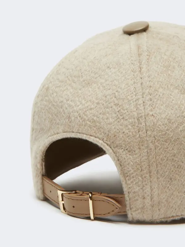 Max Mara Cashmere Drap Baseball Cap Sand