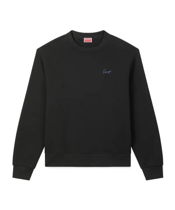 Kenzo Signature' Embroidered Sweatshirt In Cotton - Black