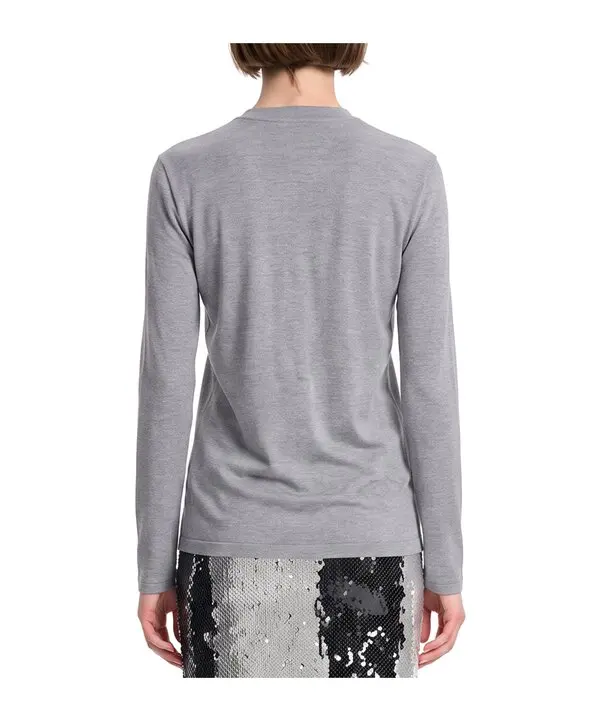 Magda Butrym Knotted Long Sleeve Jersey Blouse
