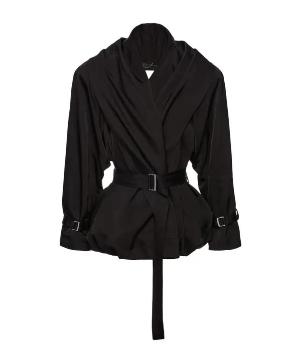 Magda Butrym Draped Collar Cotton-silk Blend Jacket