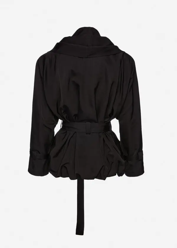 Magda Butrym Draped Collar Cotton-silk Blend Jacket