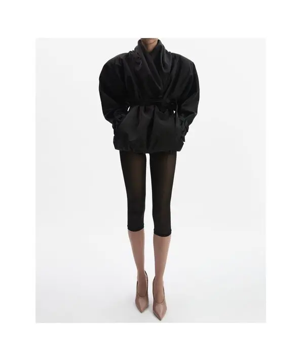 Magda Butrym Draped Collar Cotton-silk Blend Jacket