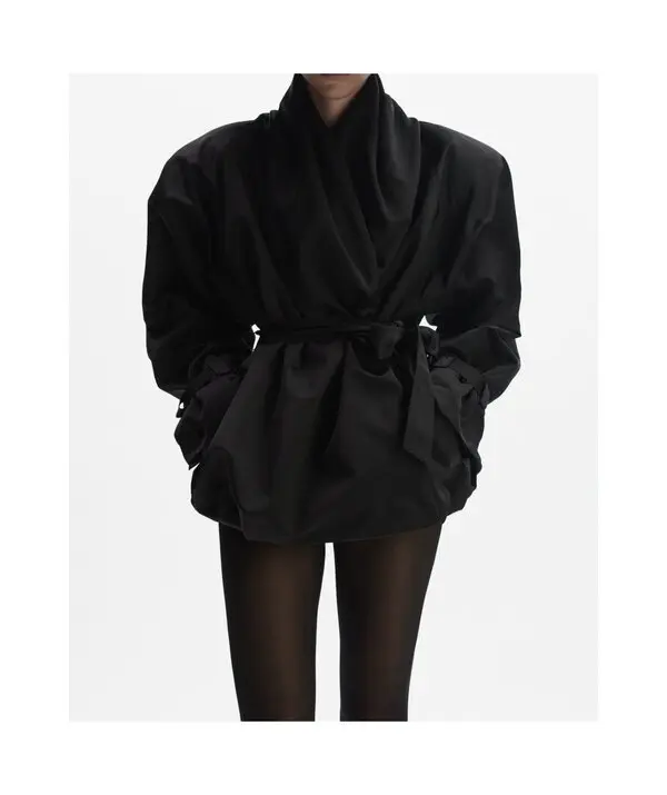 Magda Butrym Draped Collar Cotton-silk Blend Jacket