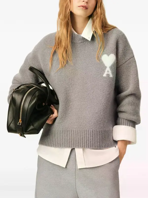 AMI Paris Crewneck Alpaca Sweater