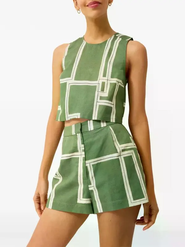 MARIE OLIVER Fallon Geometric Print Top