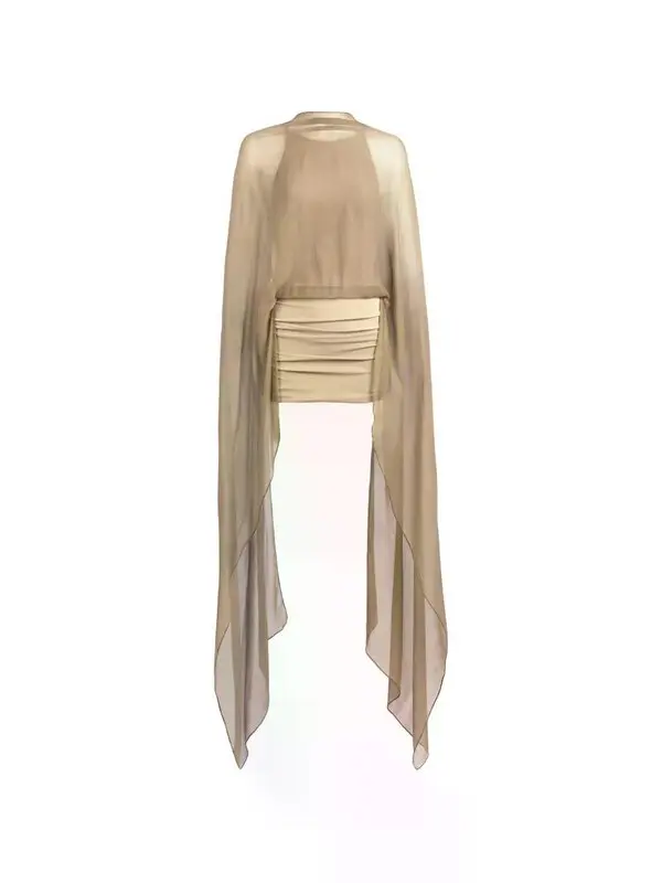 Silvia Tcherassi Kedar Cape-overlay Ruched Mini Dress