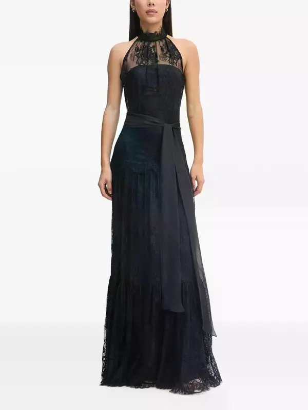 ANIYE BY Noa Lace-overlay Tiered Maxi Dress - Black