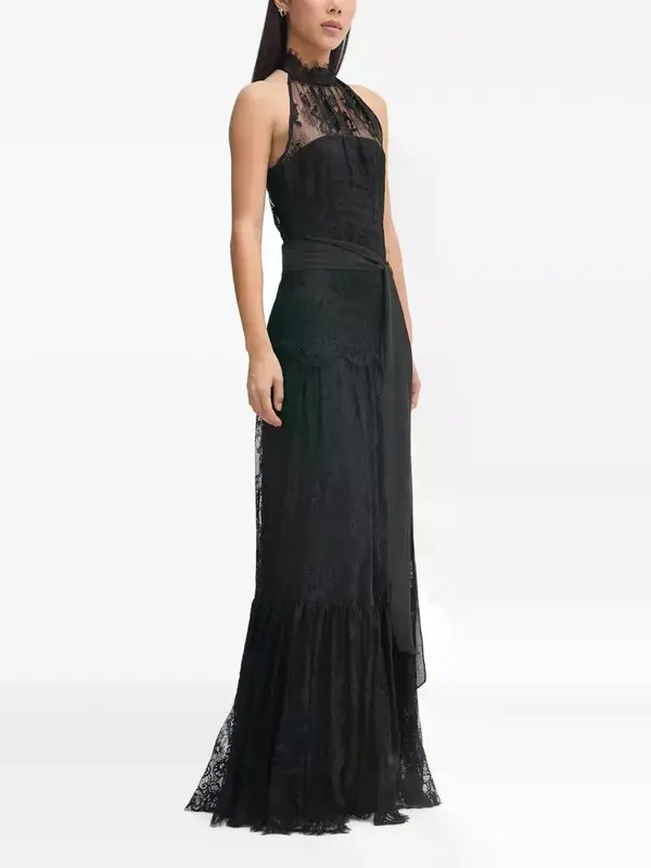ANIYE BY Noa Lace-overlay Tiered Maxi Dress - Black
