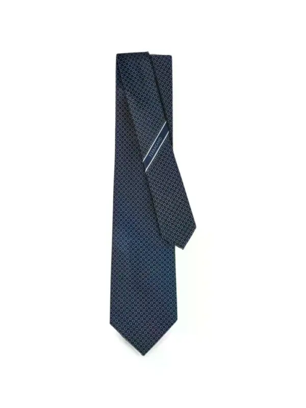 FERRAGAMO Micro Gancini Silk Jacquard Tie