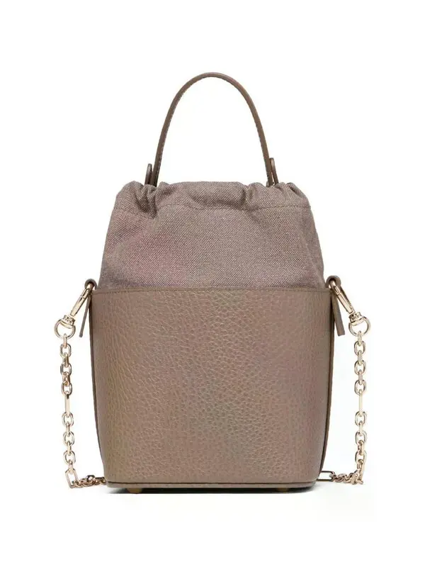MAISON MARGIELA 5ac Grainy Leather Bucket Bag - Neutrals