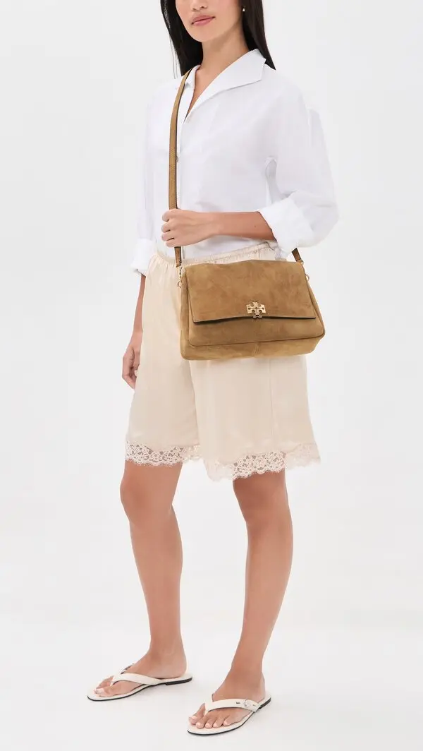 Tory Burch Charlie Suede Shoulder Bag