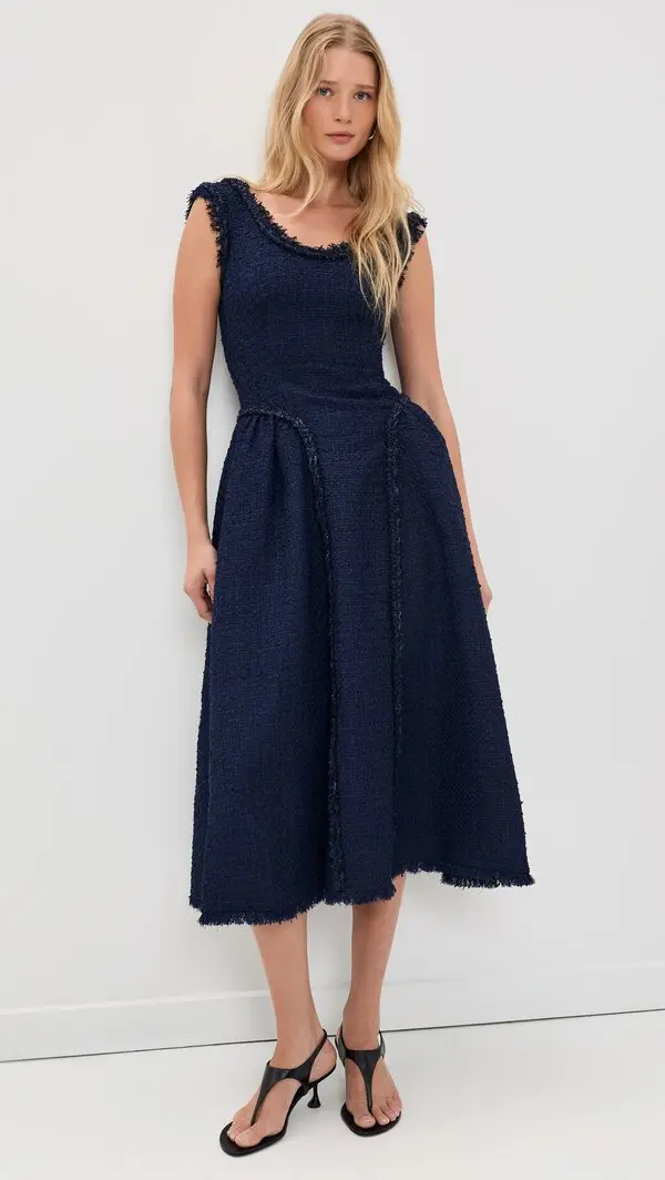 SELF-PORTRAIT Boucle Midi Dress