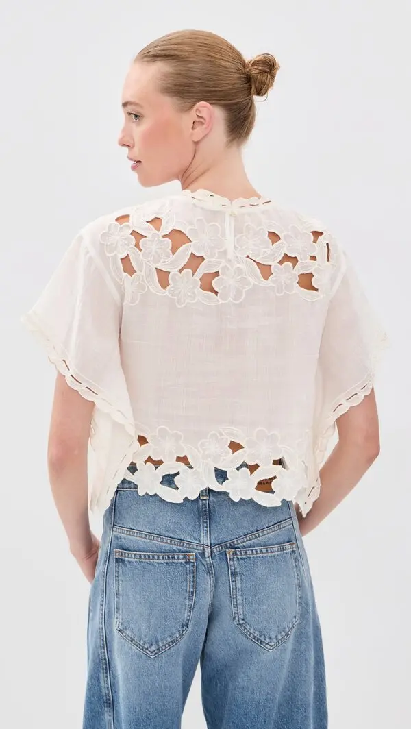 Isabel Marant Étoile Top With Embroidered Cutouts