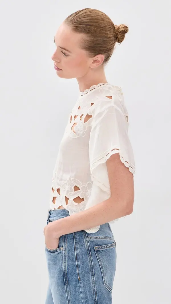 Isabel Marant Étoile Top With Embroidered Cutouts