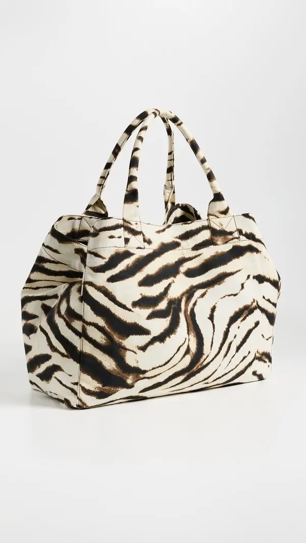 GANNI Xxl Zebra Shopper Tote