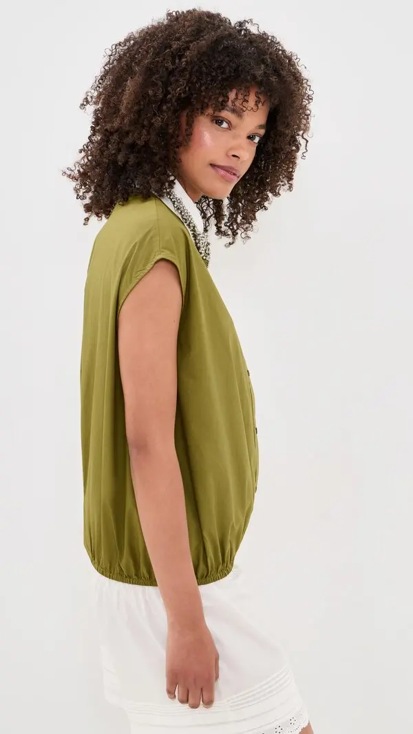 Essentiel Antwerp Embellished Collar Sleeveless Shirt