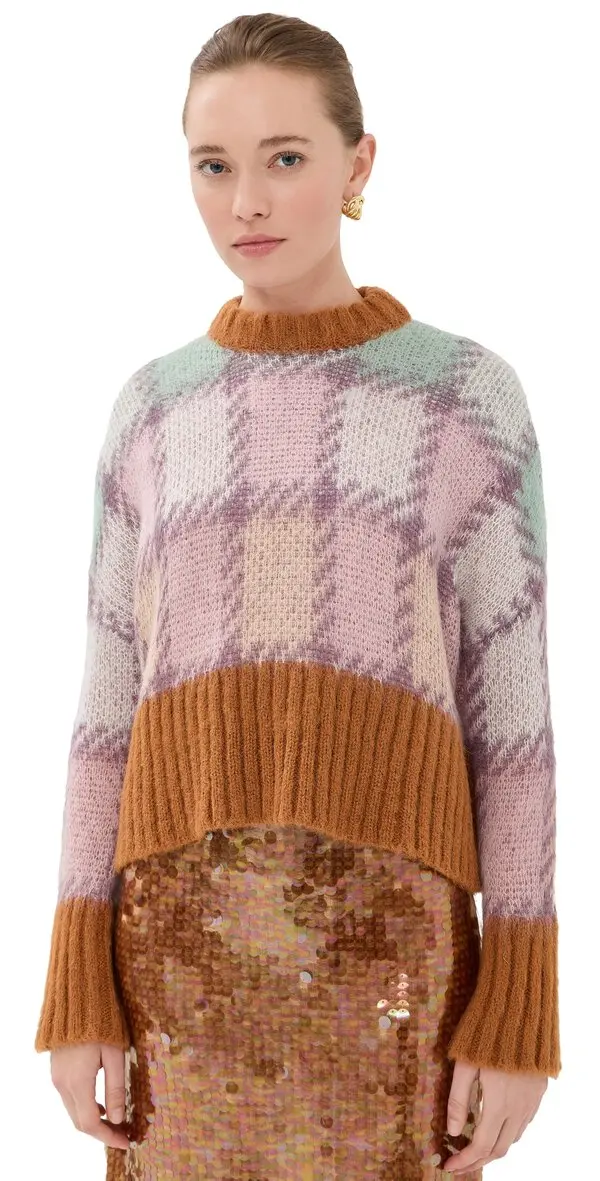 Marni Brushed Crew Neck Sweater - Peony