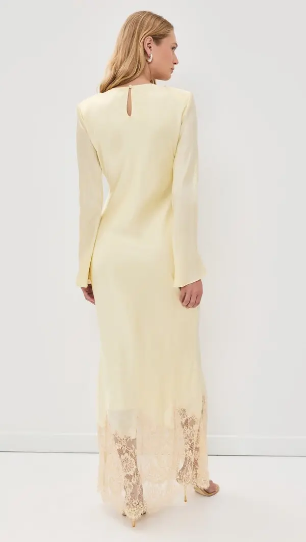 SELF-PORTRAIT Lace Hem Maxi Dress