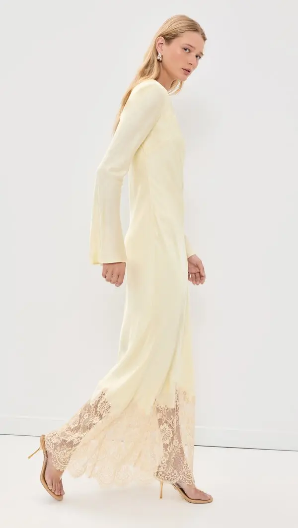 SELF-PORTRAIT Lace Hem Maxi Dress