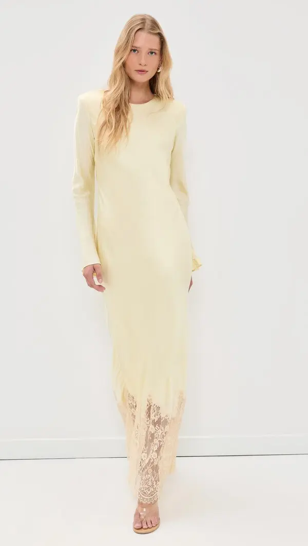 SELF-PORTRAIT Lace Hem Maxi Dress