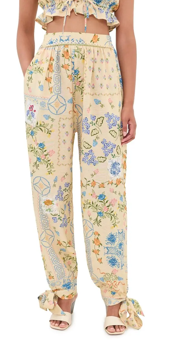 Agua Bendita Zaida Embroidered Pants - Multicolor