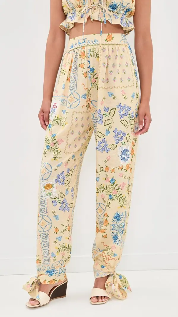 Agua Bendita Zaida Embroidered Pants