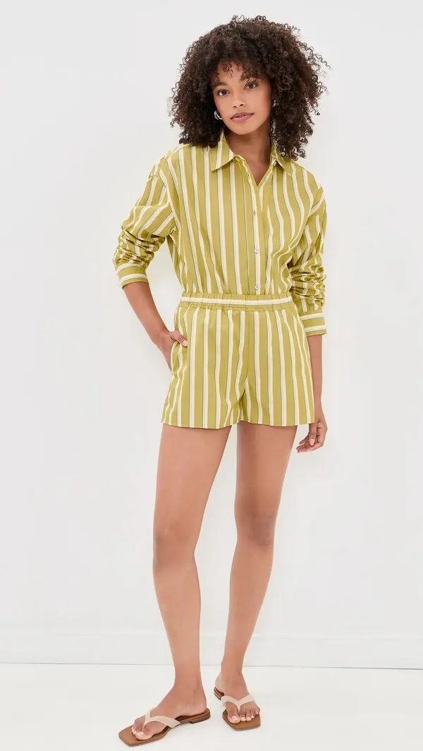 LA LIGNE Striped Poplin Shorts