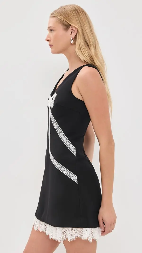 SELF-PORTRAIT Bow Lace Mini Dress