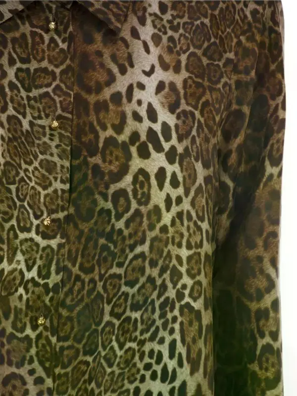 Max Mara Leopard-print Silk Shirt - Brown