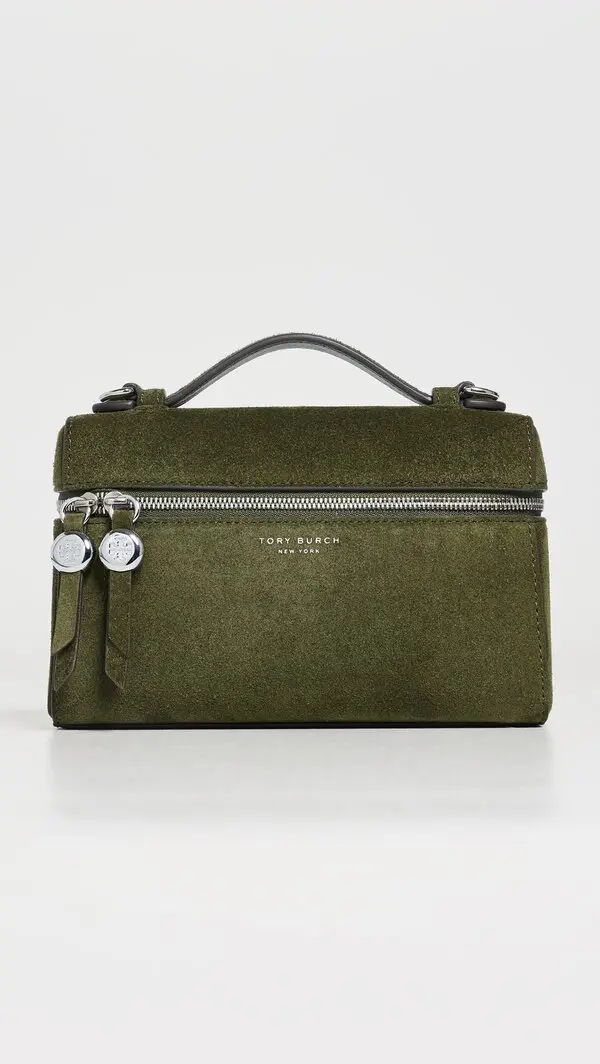 Tory Burch Suede Slim Top Handle Bag