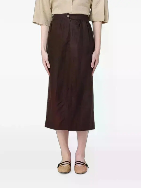 COLMAR High-waisted Linen Midi Skirt