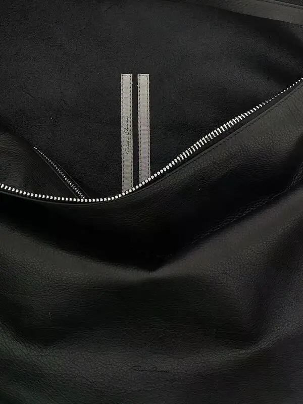 Rick Owens Hammered Leather Shoulder Bag - Black